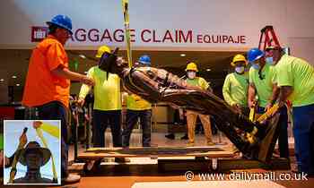 Texas Ranger statue is removed from Dallas Love Field airport after new ...