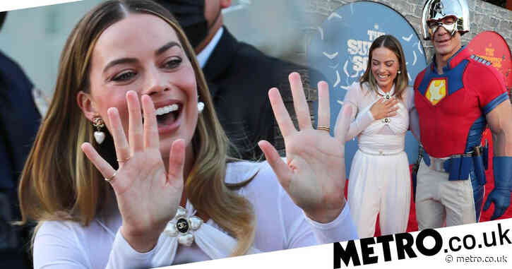 Margot Robbie ditches Harley Quinn colours for all white everything at ...