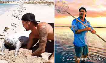 Australian YouTuber Brodie Moss saves sea turtle stuck upside down ...