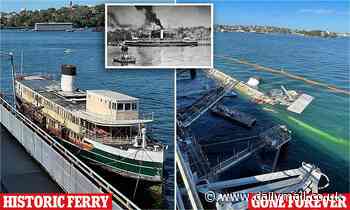 Former Manly ferry MV Baragoola sinks in Sydney Harbour with two people ...