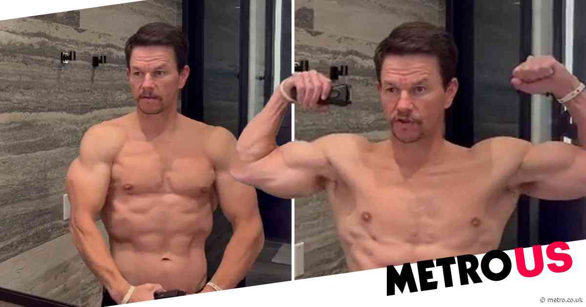 Mark Wahlberg is fit at 50 as she shows off his washboard abs after ...