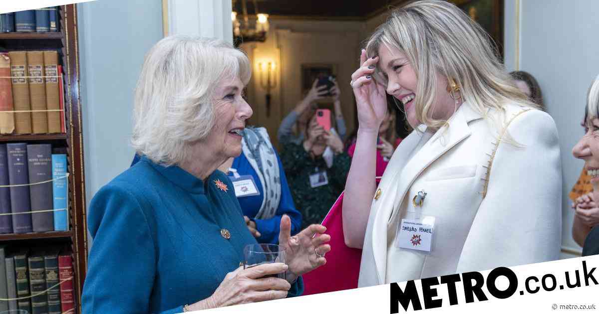 Camilla all smiles as she meets actress who played her in The Crown at ...
