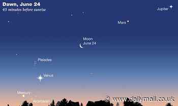 Crescent moon joins parade of five planets lining up in order for the ...
