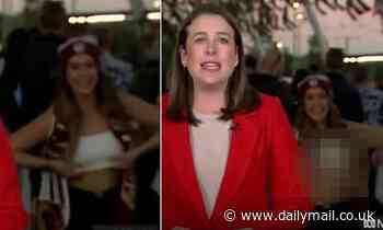 State of Origin fan flashes ABC viewers as she bombs the live TV cross ...