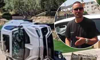 PICTURED: Scott Disick's Lamborghini SUV is shown FLIPPED after hitting ...